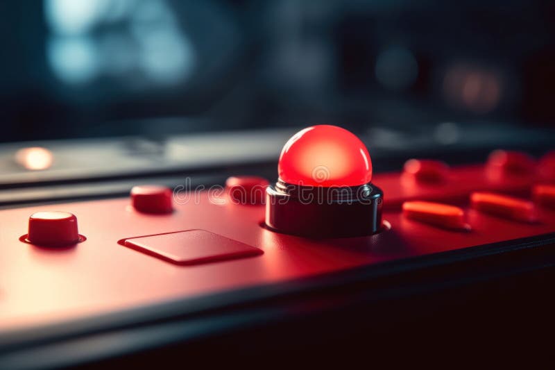 Red Button Control Panel. Generate Ai Stock Image - Image of equipment ...