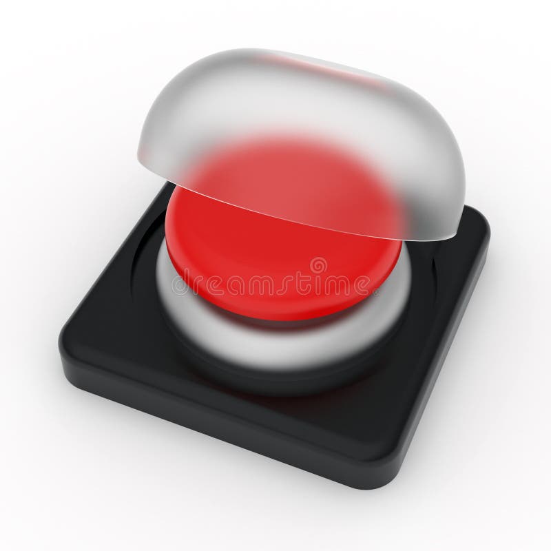 Red button with cover stock illustration. Illustration of danger - 17384607
