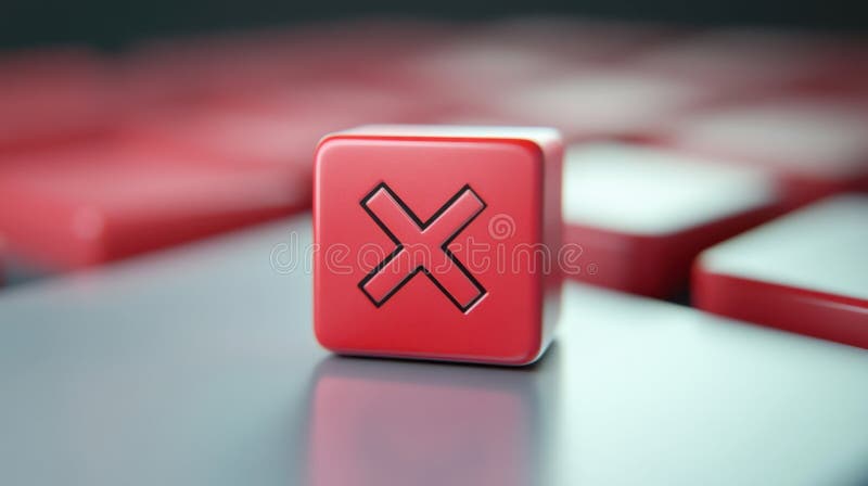 Red Button with Cross Symbol Stands Out among Gray Keys in a Modern ...