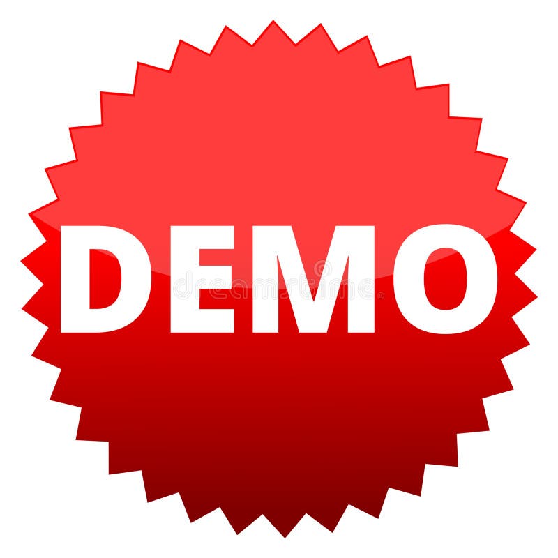 Red button demo stock vector. Illustration of communication - 94068538