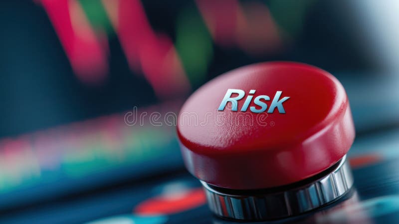 A Red Button on a Desk with the Word Risk Written in White, AI Stock ...