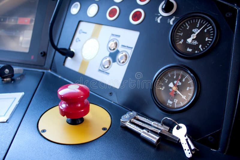The Control Panel of the Modern Train Stock Image - Image of metro ...