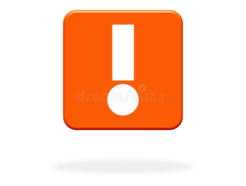 Red Button with Exclamation Mark Icon - Attention, Warning Stock ...