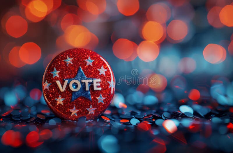 Red Vote Button with Stars stock photo. Image of button - 310292354