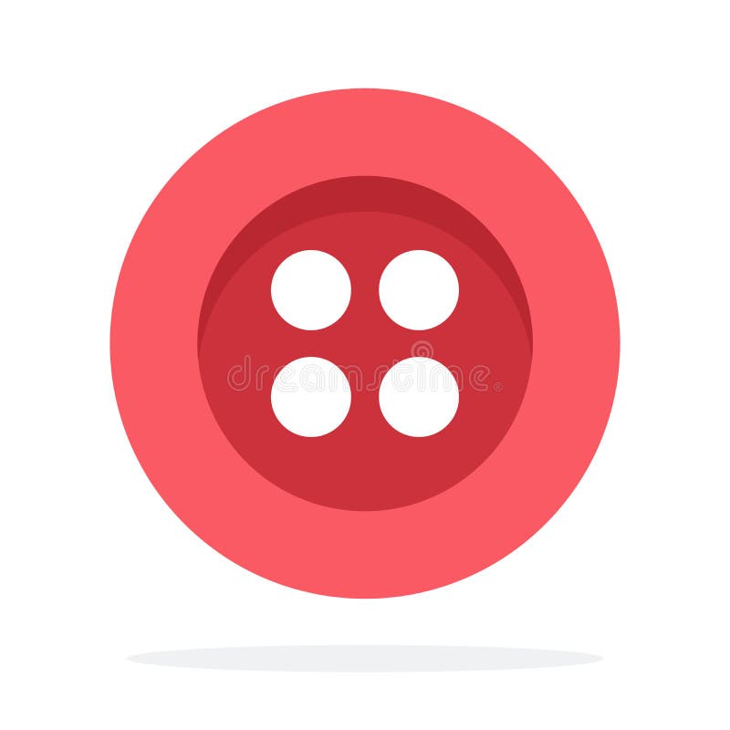 Red Button with Four Holes Vector Flat Isolated Stock Vector ...