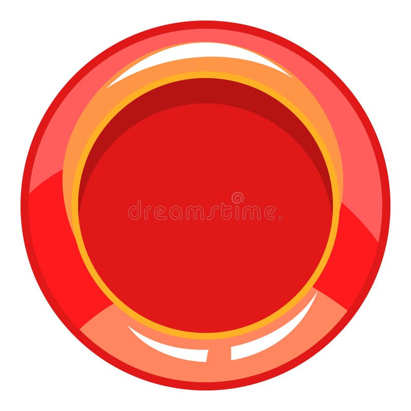 Red Button Icon, Cartoon Style Stock Illustration - Illustration of ...