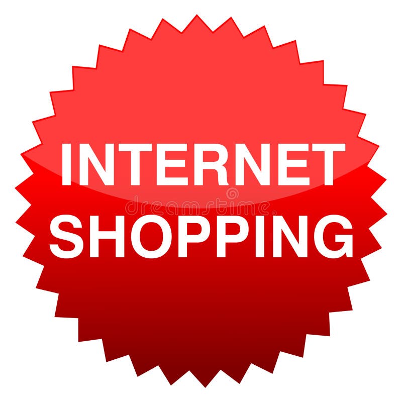 Red Button Internet Shopping Stock Vector - Illustration of mail ...