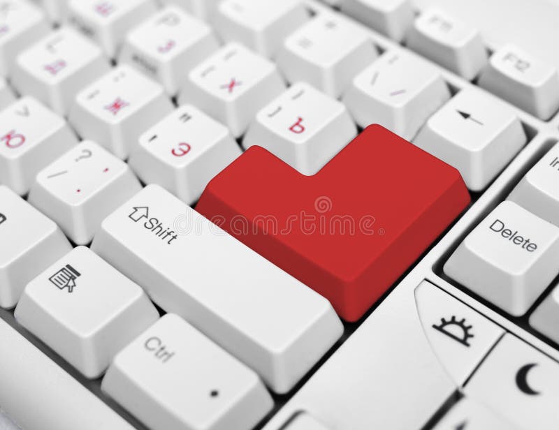 An Empty Red Key on a Computer Keyboard, Selective Focus Stock Image ...
