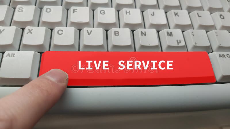 Live Service on Red Button of a Keyboard Stock Image - Image of ...