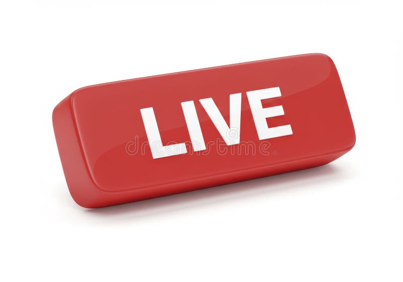 Red Button with Live Text Isolated on White Background Stock ...