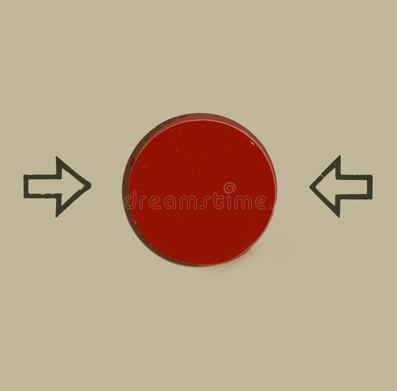 "Red Button". Main Switch with Arrows Indicating Direction. Stock Image ...