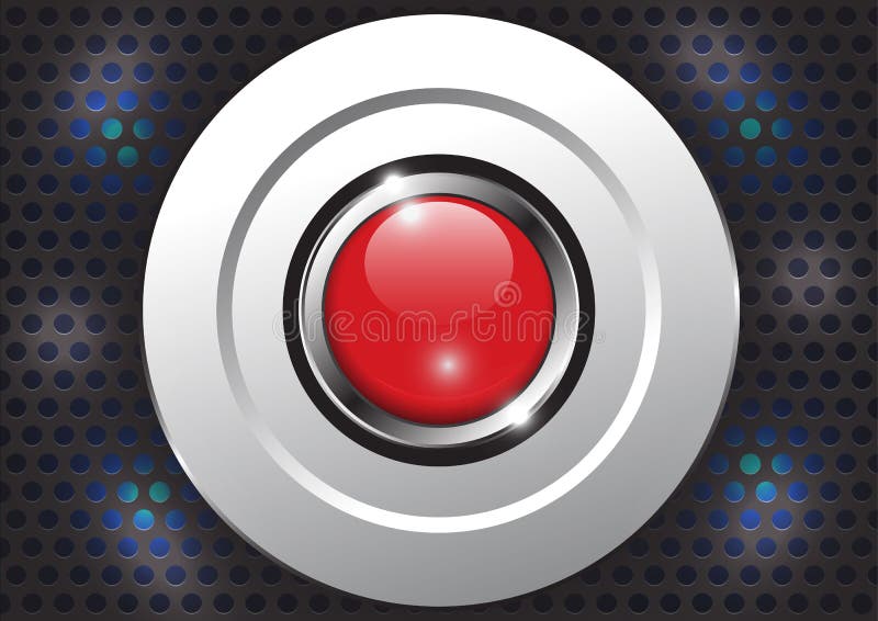 Red Button with Metallic Border,vector Illustration Stock Vector ...
