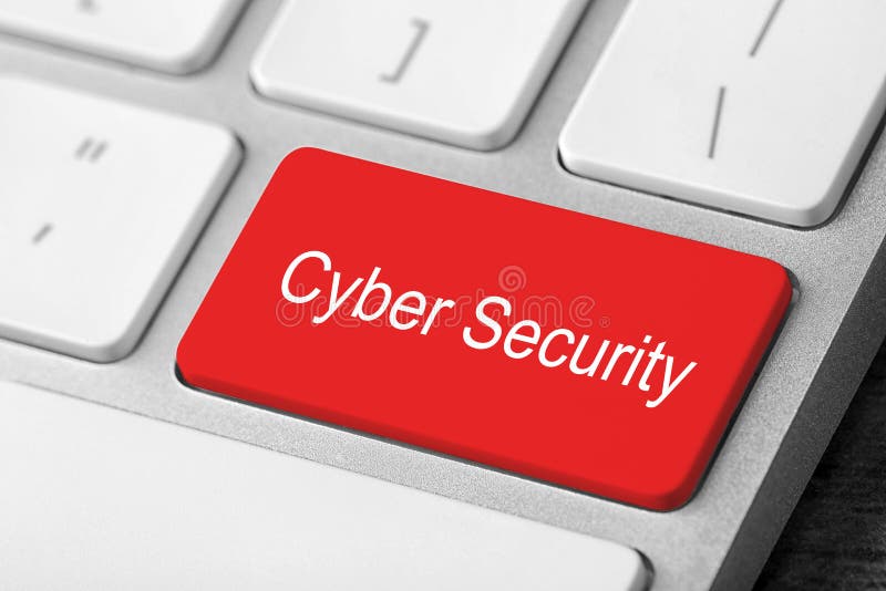 Red Button with Phrase Cyber Security on Keyboard, Closeup View Stock ...