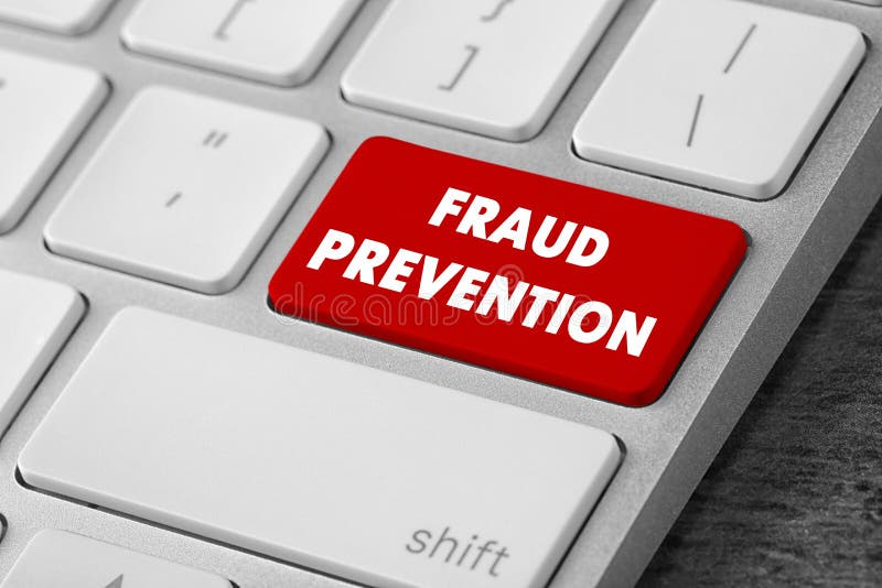 Red Button with Phrase Fraud Prevention on Computer Keyboard, Closeup ...