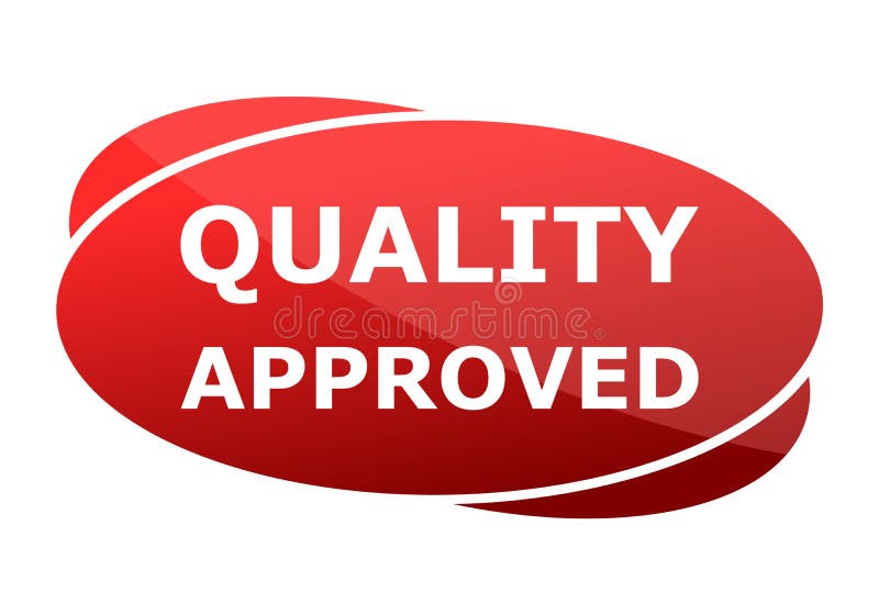 Red Button Quality Approved Stock Illustration - Illustration of ...