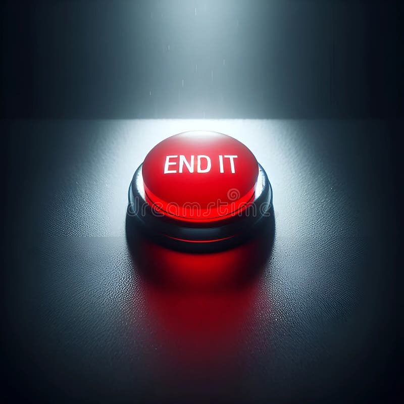 A Red Button that Says End it on it Stock Illustration - Illustration ...