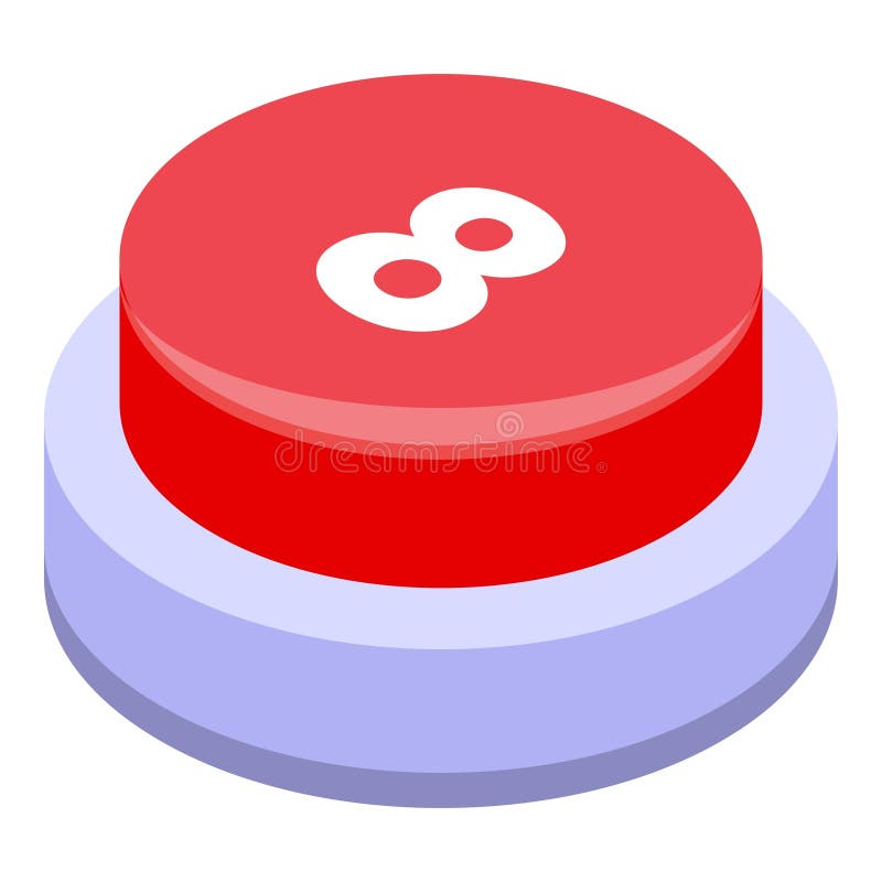 Red Button Showing Number Eight for Keyboard Stock Illustration ...