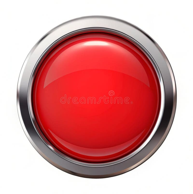 Red Button with Silver Border Stock Illustration - Illustration of ...