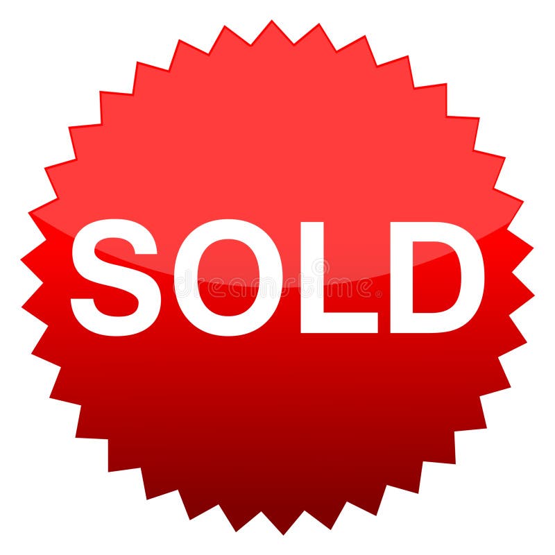 Red button sold stock vector. Illustration of isolated - 94163176