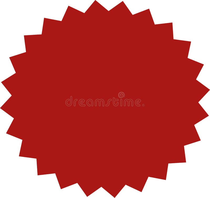 Red button star sticker stock vector. Illustration of vector - 107198290