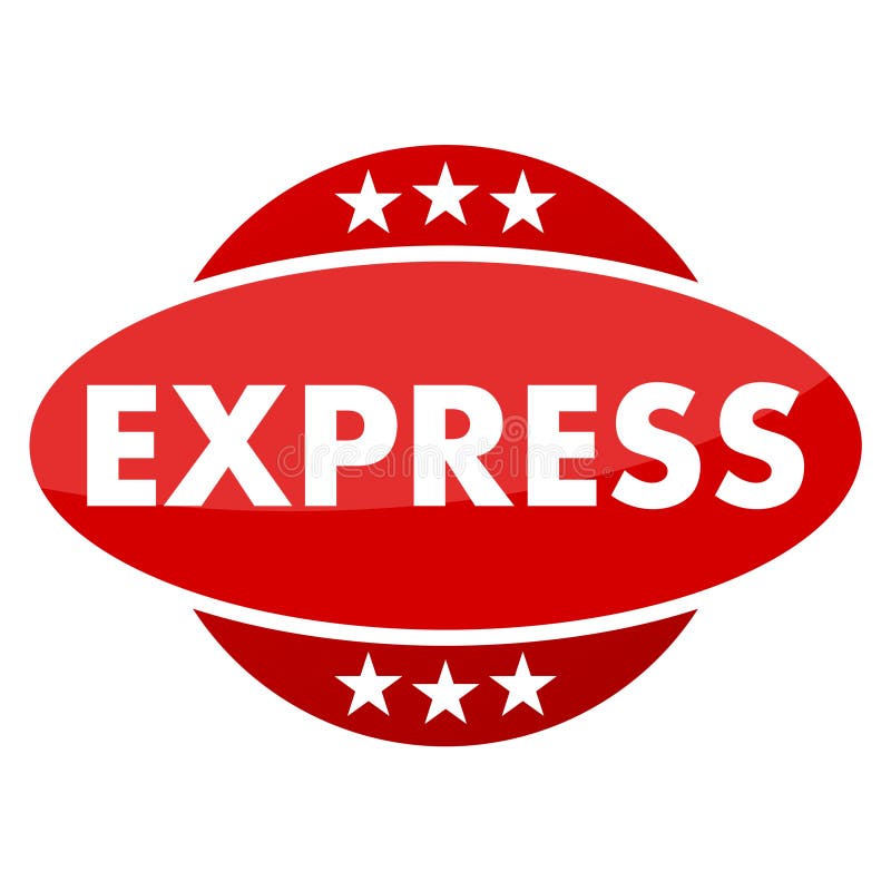 Red Button with Stars Express Stock Illustration - Illustration of ...