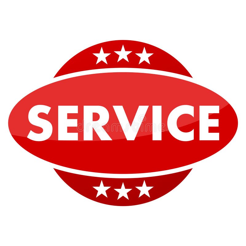 Red Button with Stars Service Stock Vector - Illustration of business ...