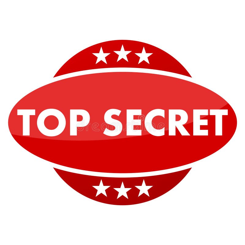 Red Button with Stars Top Secret Stock Vector - Illustration of label ...