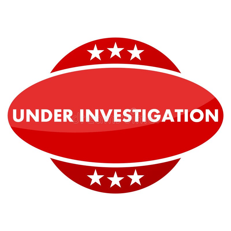 Red Button with Stars Under Investigation Stock Vector - Illustration ...