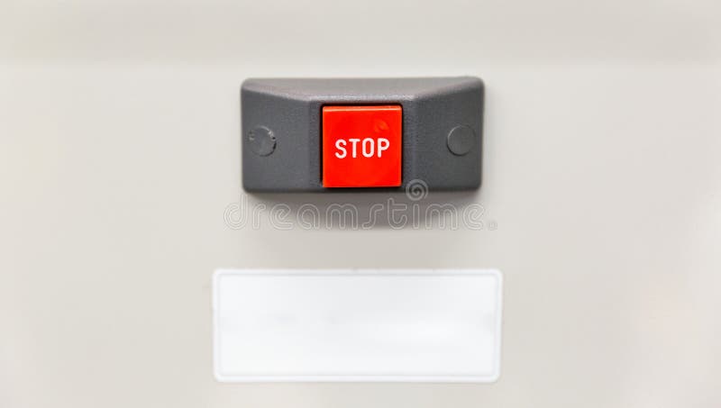 Button To Stop and Eject with Symbols on the Control Panel. Stock Image ...
