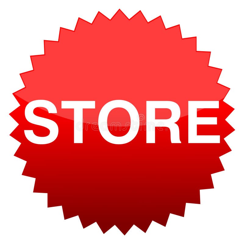 Red button store stock vector. Illustration of cartoon - 94163230
