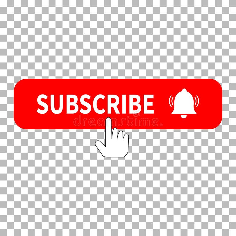 Red Button Subscribe Icon on Transparent Background. Subscribe, Bell ... Red Button Subscribe Icon on Transparent Background. Subscribe, Bell ...
