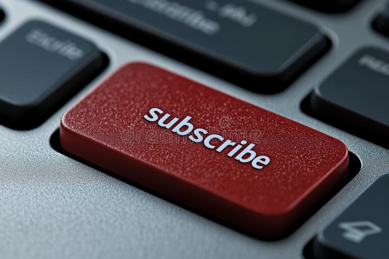 Red Button with "subscribe" Text on the Keyboard, Social Media Concept ...