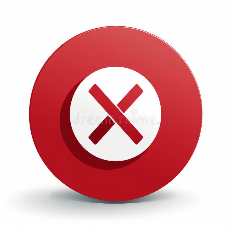 A Red Button with an X Symbol on it Stock Illustration - Illustration ...