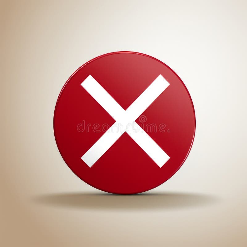 A Red Button with an X Symbol on it Stock Illustration - Illustration ...