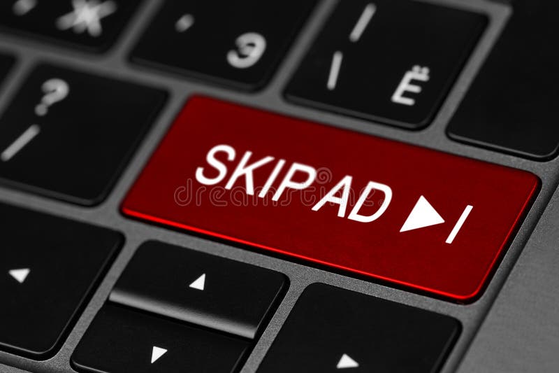 Red Button with Text SKIP AD Stock Photo - Image of text, stop: 246016816