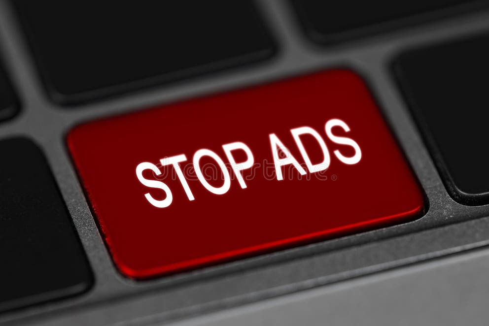 Red Button with Text Stop Ads Keyboard Stock Photo - Image of sign ...