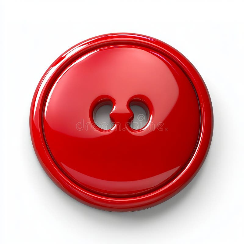 A Red Button with Two Holes in the Middle of it Stock Illustration ...