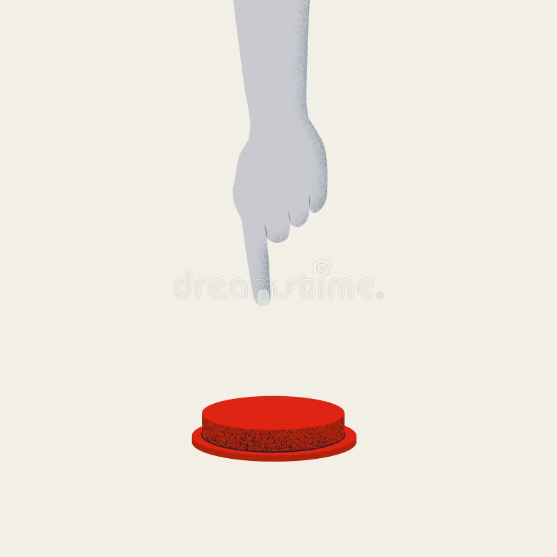 Red Button Vector Concept. Symbol Of Start, Launch, Kick Off Or Panic ...