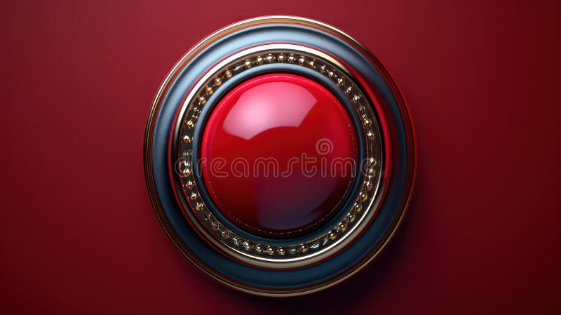 Red Button on Red Wall. Generative AI Stock Image - Image of button ...
