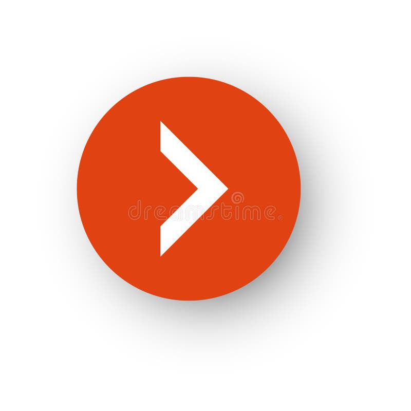 Red Button with White Arrowhead. Modern Simple Interface Element Stock ...
