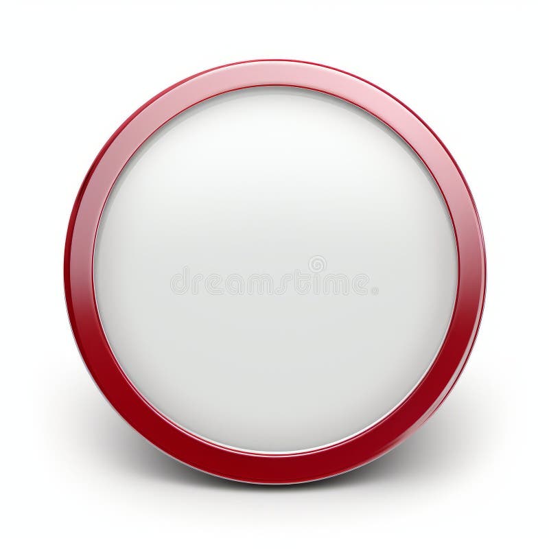 A Red Button with a White Background on a White Background Stock ...