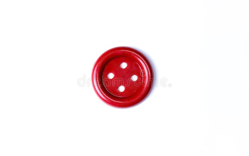 Red Button on a White Background Close-up. Beautiful Bright Isolate ...