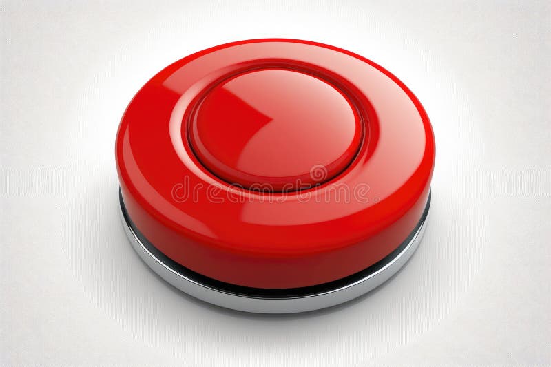 Red Button on White Background. Generative AI Stock Illustration ...