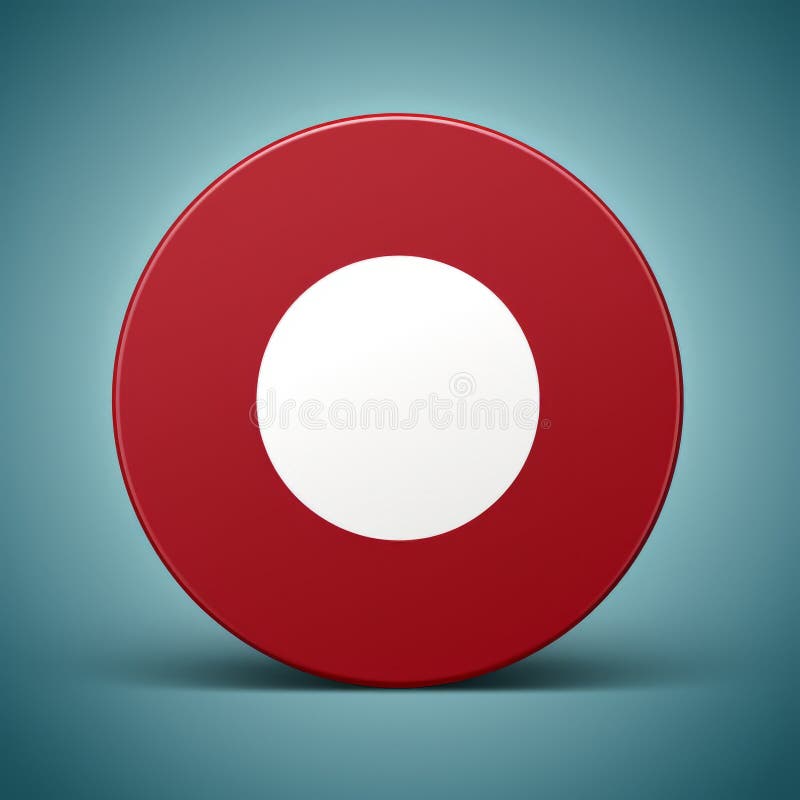 A Red Button with a White Circle on it Stock Illustration ...
