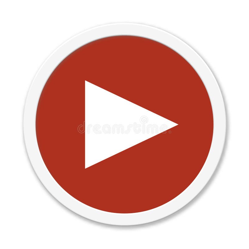 Red Button with White Frame: Video or Music Player Stock Illustration ...