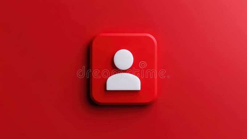 Red Button with White Human Figure, Symbol of Activation and Control ...