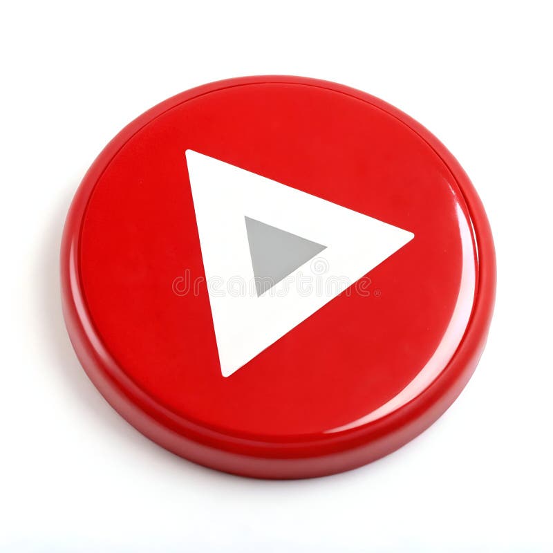 White Play Button Icon on Transparent Background. Flat Style. White ...