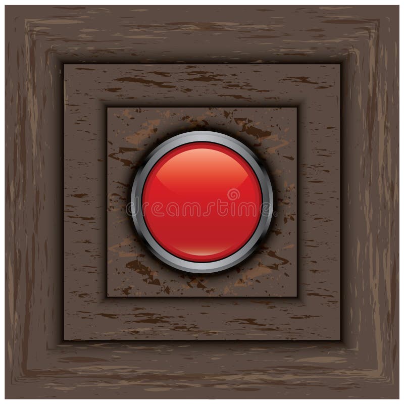 Red Button on Wood Wall Background Vector Design Stock Vector ...
