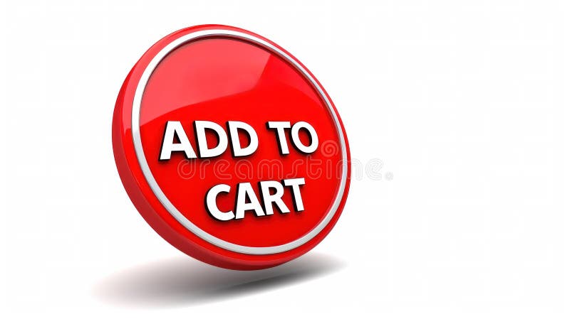 A Red Button with the Word Add To Cart on it, AI Stock Illustration ...
