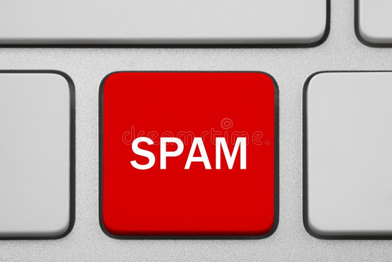 Red Button with Word Spam on Computer Keyboard, Top View Stock Image ...